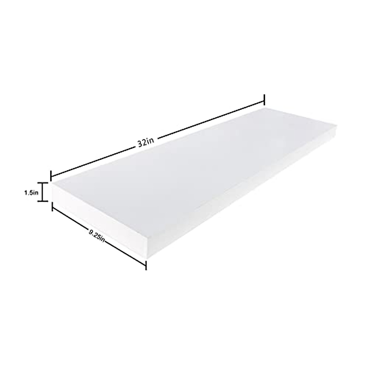 Floating Wall Shelf Set of 2, Wood Wall Decor Storage Shelf, Wall Mount Display Rack for Bedroom, Living Room, Bathroom, Kitchen, Office