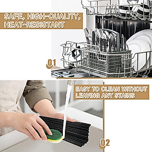 Dandat 48 Pairs Fiberglass Chopsticks Reusable Chopsticks 9.5" Dishwasher Safe Non Slip Chopsticks Chinese Style Japanese Food Cooking Chopsticks Black Cherry Blossom Beginners Chopsticks