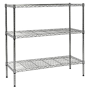Apollo Hardware Chrome 3-Shelf Wire Shelving with Wheels 14"x36"x36"