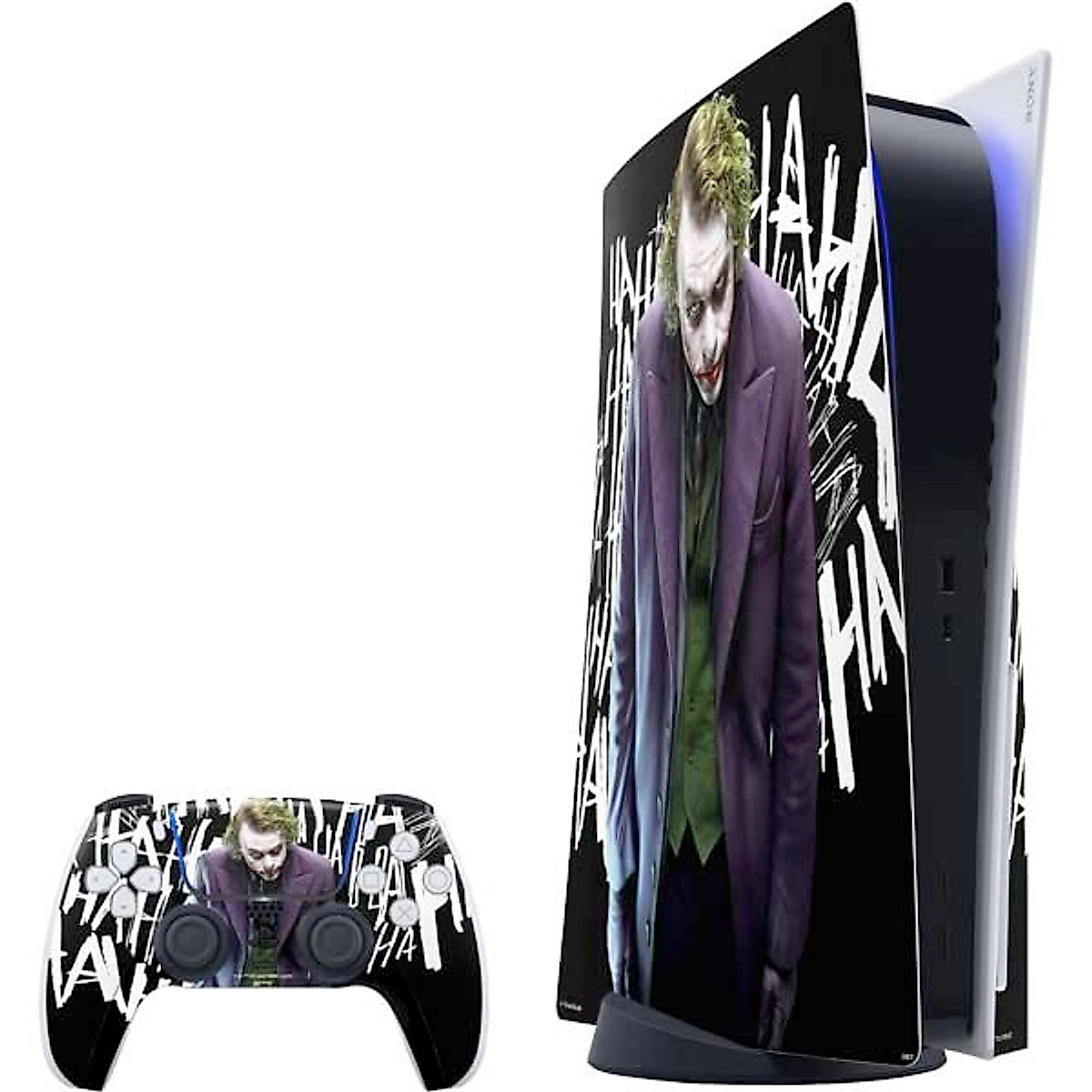 Skinit Decal Gaming Skin Compatible with PS5 Bundle - Officially Licensed The Dark Knight Joker Design