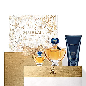 Guerlain Shalimar 3 Piece Gift Set For Women 1.6 Oz Eau De Parfum Spray + 0.16 Oz EDP + 2.5 Oz Sensational Body Lotion