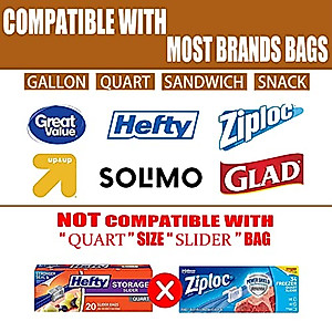 Food Storage Bag Holders, guiogc Bamboo Ziplock Bag Organizer for Drawer, Baggie Organizer Compatible with Gallon, Quart, Sandwich, Snack and Variety Size Food Bags 4 Piece Set