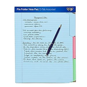 Find It File Folder Notepad - Pack of 12 - 9.5 x 12.5 Inch Notebook Organizer Folders for Filing, Document, and Clipboard Organization - Assorted Colors