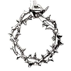 Bonyak Jewelry Sterling Silver 22.5x19mm Crown of Thorns Pendant Stunning