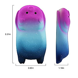 Small Wrist Rest Mouse Pad, Mini Cute Ergonomic Mousepad Memory Foam Design Pig Shape Wrist Support Pillow Rest Cushion Mat for Office Computer Laptop,Comfortable and Pain Relief(Starry Sky)