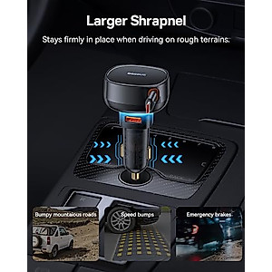 Baseus USB C Car Charger, 60W Retractable Car Charger, Dual Fast Charging, Compatible with iPhone 15/14/13/12 Pro Max, Plus, Samsung Galaxy S23/S22/S21 Ultra, Google Pixel and More