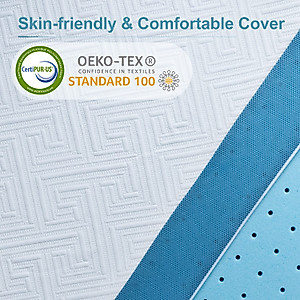 Sleepmax Memory Foam Mattress Topper Queen Size 4 Inch - Cooling Mattress Pad for Back Pain Relief - Ergonomic Bed Topper with Removable Cover - CertiPUR-US Certified, No Odor, Skin-Friendly