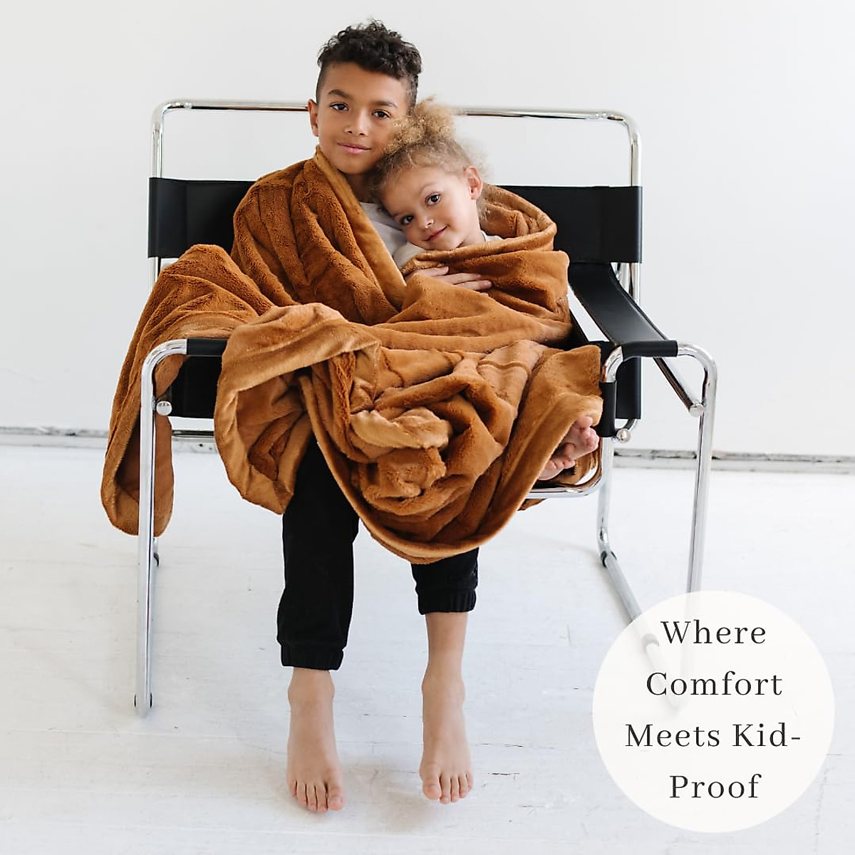 SARANONI Super Soft Comfy Lush 60" x 40" Blanket for Kids and Teens (Camel)