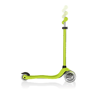 Globber Toddler Scooter | 3 Wheel Kick Scooter for Kids and Toddlers Ages 3-7 with Light Up Wheels | Grow with Me Outdoor Kick Scooter for Girls and Boys with Adjustable Handle Bars (V2, Lime Green)