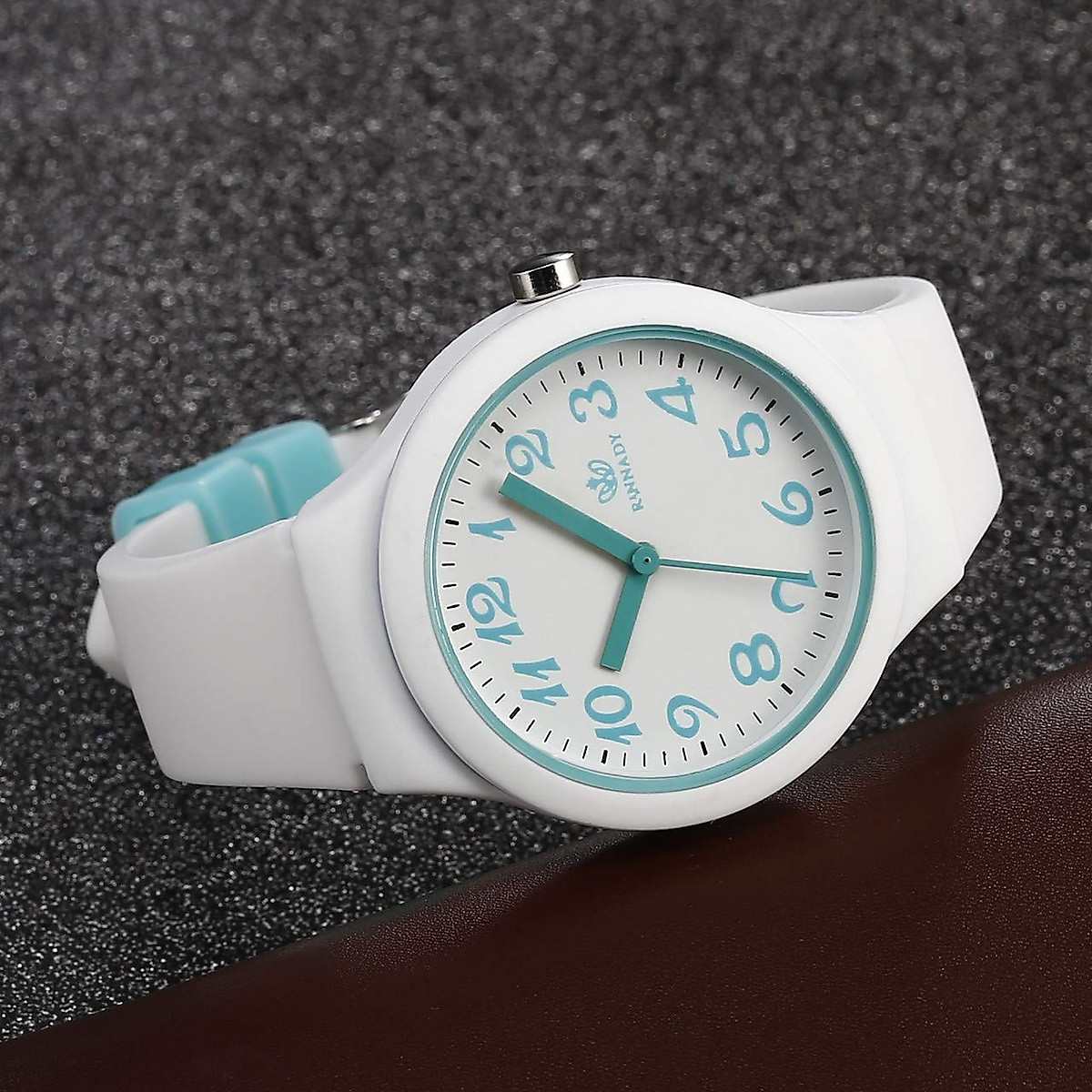 Top Plaza Womens White Silicone Analog Quartz Wrist Watches Fashion Casual Colorful Sport Rubber Jelly Watch with Classic Arabic Numerals