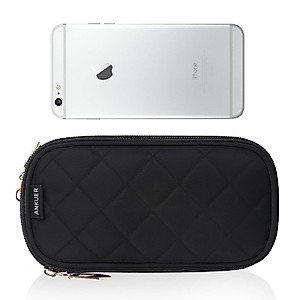 ANKUER Travel Makeup Bag for Women: Small Cosmetic Bag Organizer Cosmetic Case Pouch for Girls (Black)