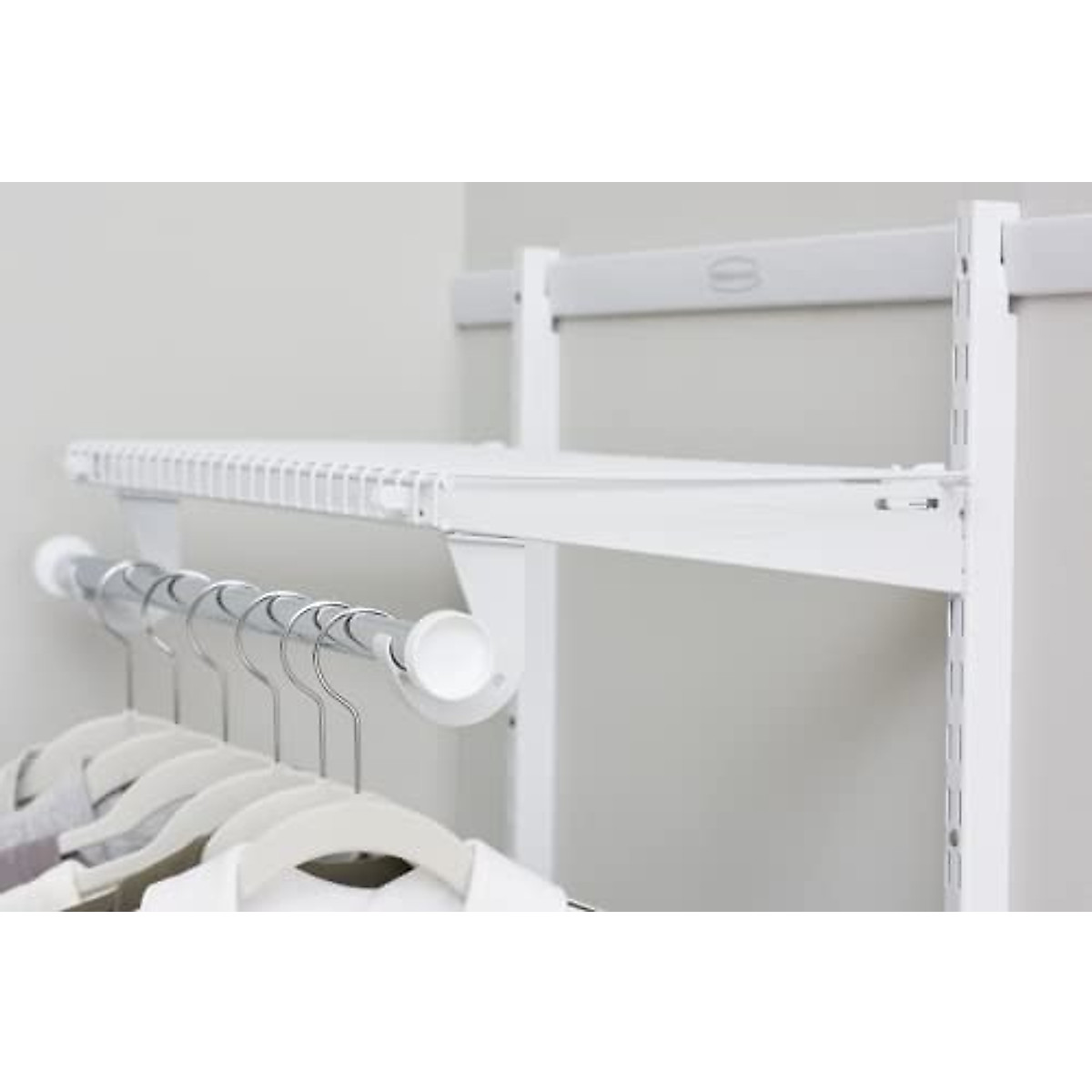 Rubbermaid Expandable Closet Shelf Kit, 2-4 ft., White, for Home/Closet/Garage/Laundry/Mudroom/Basement/House