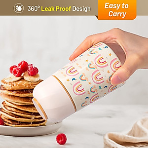 Charcy 9oz Kids Thermo for Hot Food - Insulated Food Jar for Hot & Cold Food - Angular Lid Ivory Rainbow