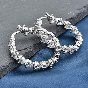 Cubic Zirconia Earrings for Women - Unique Vintage Crystal Jewelry for Anniversay Wedding Birthday Gifts - CZ