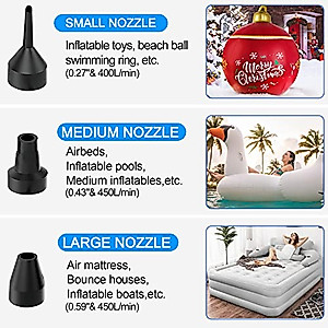 4 Set Replacement Nozzles, Plastic Pump Nozzles, 3 Size for Air Bed, Air Pump Nozzles for Inflatables, Air Mattress