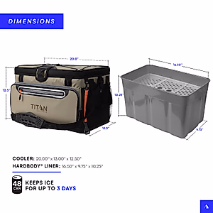 Titan by Arctic Zone Deep Freeze Cooler - 48 Can Zipperless Hardbody Cooler - Deep Freeze Insulation, HardBody Liner, and SmartShelf - Moss