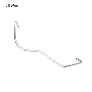 PATIKIL 3.3x0.9 Cage Door Hook, 10Pcs Stainless Steel Durable Singe Wire Water Pipe Latch Hook for Locking and Fixing Rabbit Pig Poultry Cage, Silver