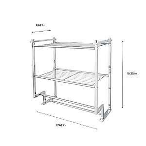 Organize It All Chrome 2 Tier Wall Mounting Bathroom Rack with Towel Bars