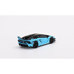 True Scale Miniatures Model Car Compatible with Lamborghini LB-Silhouette Works Aventador GT EVO (Blue) Limited Edition 1/64 Diecast Model Car MGT00494