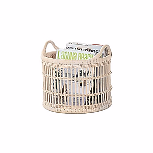 Kouboo Rattan Basket, White-wash small
