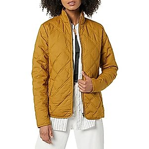 Amazon Essentials Women's Lightweight Padded Jacket, Dark Camel, Medium