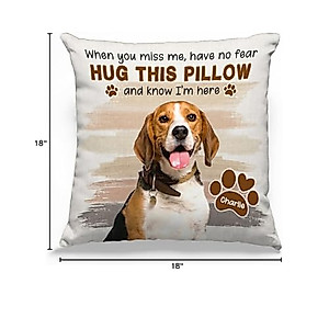 Pawfect House Personalized Pillows (Insert Included), Hug the Pillow and Know I'm Here, Pet Memorial Gifts Personalized Dog Pillow Dog Remembrance Gift Dog Memorial Gifts for Loss of Dog Sympathy Gift