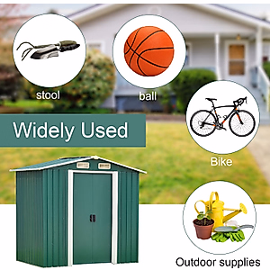 Kinfant Outdoor Storage Garden Shed - 6 x 4 Feet Utility Tool Shed Metal Shed with Vents