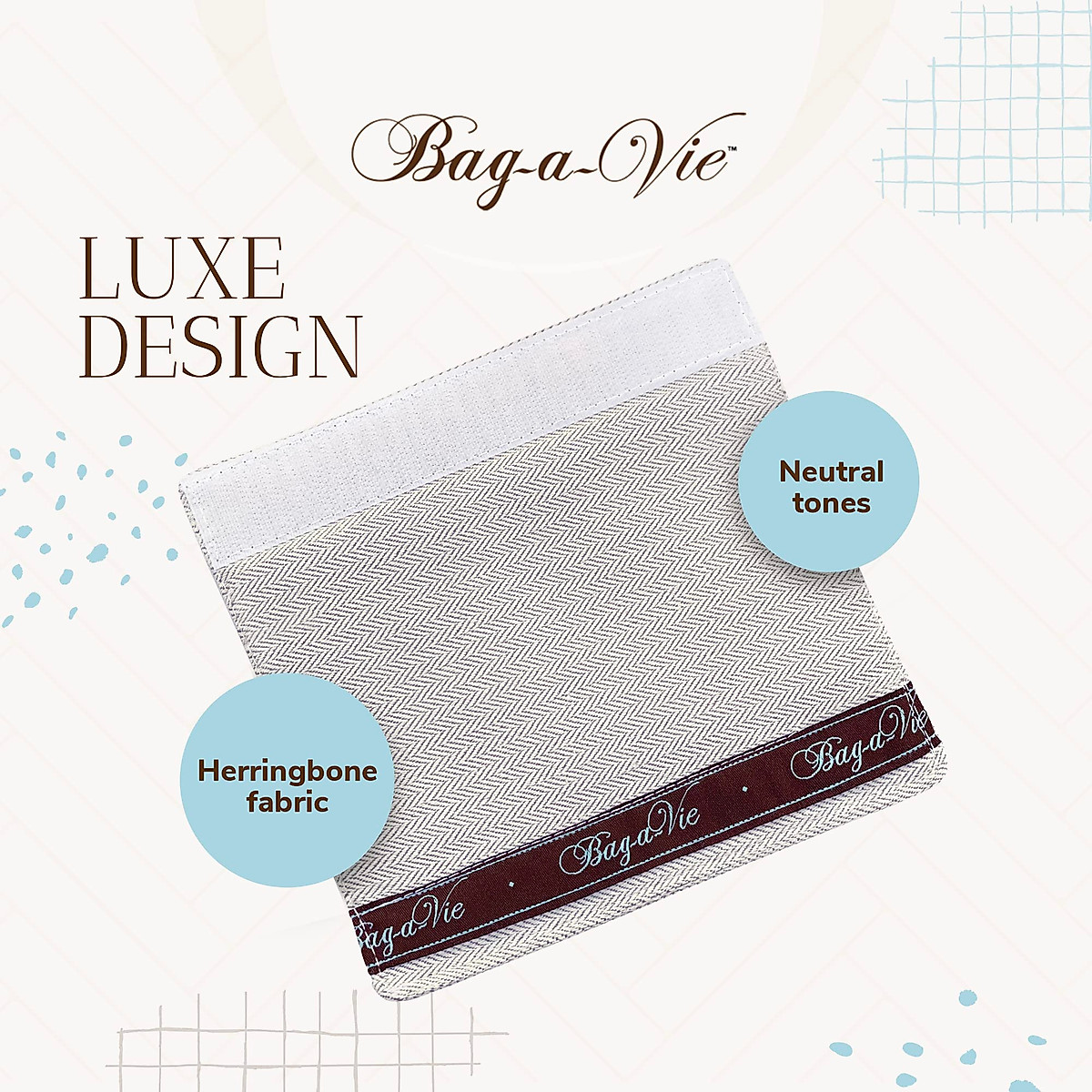 Bag-a-Vie Love HandleZ Herringbone Bag Handle Wrap - Handbag Leather Protector For Protecting Leather Against Chain Handles & Hardware - Chain Wrap Protection Preserves Longevity Of Designer Bags