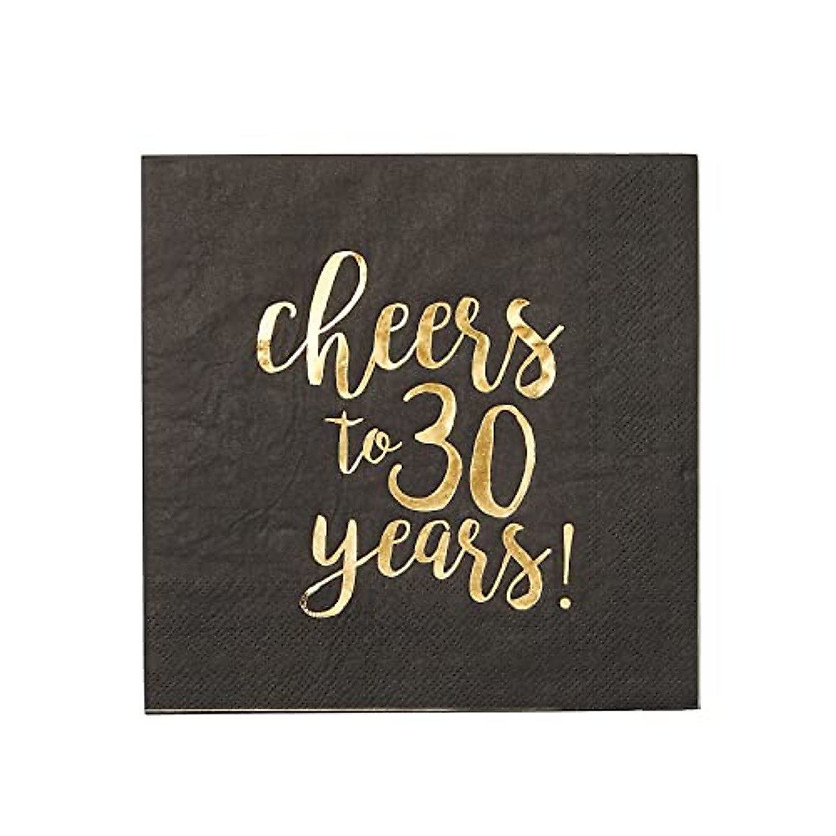 144-Piece Cheers to 30 Years Plates, Napkins, Cutlery, and Cups for Black and Gold 30th Birthday Party Supplies, Anniversary Decorations (Serves 24)
