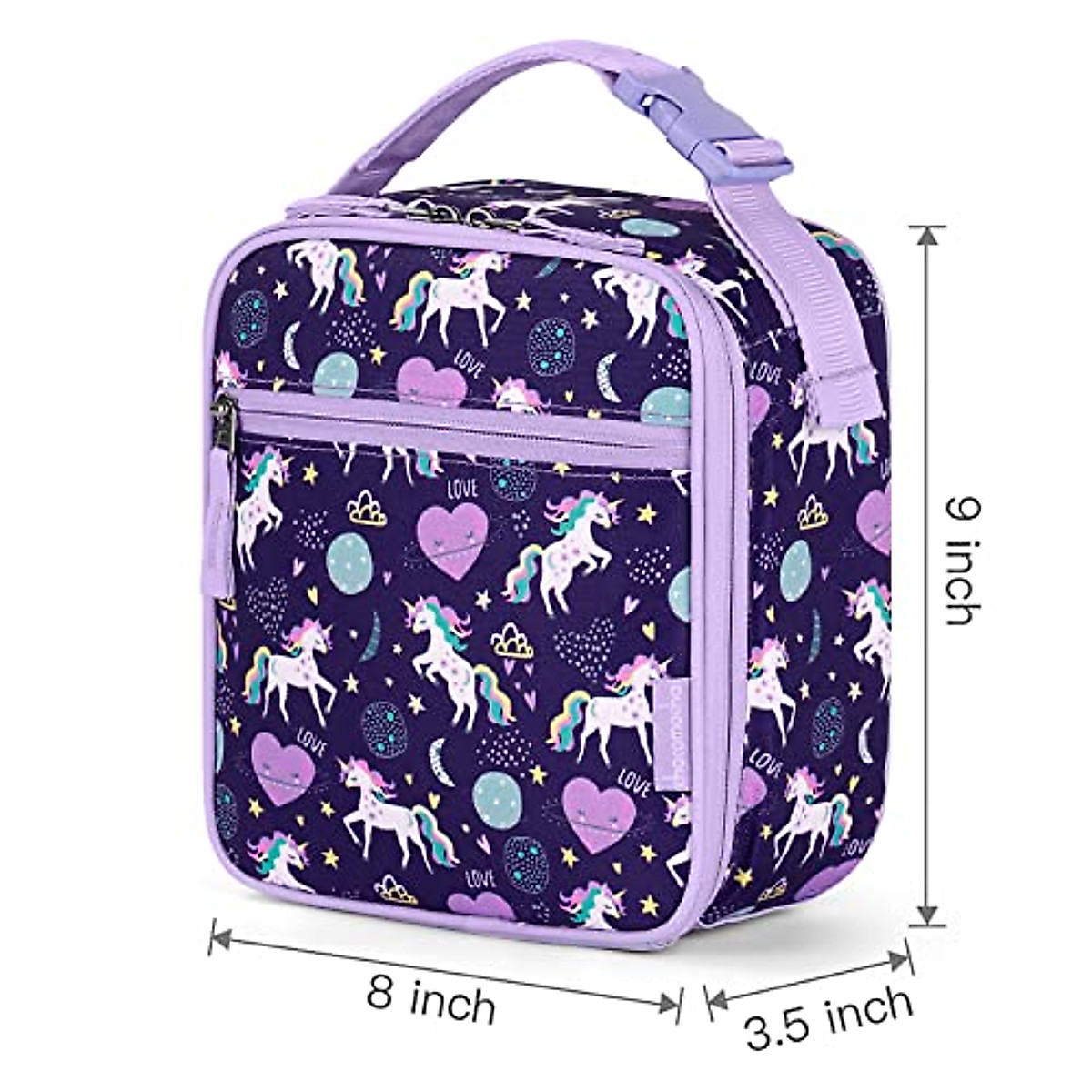 Choco Mocha 17 inch Purple Unicorn Backpack + Lunch Bag + Pencil Bag