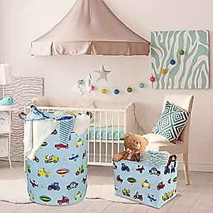 HKEC Kids Laundry Basket,Boys Toy Storage Bin,Baby Dirty Clothes Hamper,Nursery Hamper for Bedroom,Gift Baskets(Car)