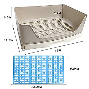 Hamiledyi Large Rabbit Litter Box Trainer, Bunny Potty Corner Toilet with Drawer Bigger Pet Pan for Adult Guinea Pigs, Ferret, Chinchilla, Galesaur, Small Animals