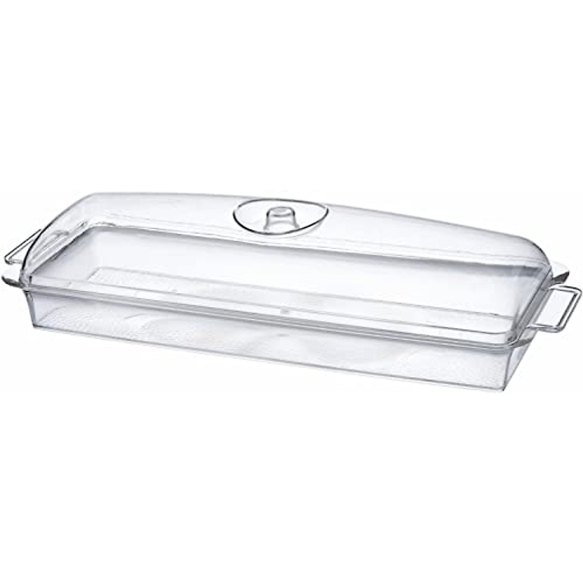Oblong Acrylic Tray & Dome Lid - 19.38" X 7.13", Clear, 1 Pc