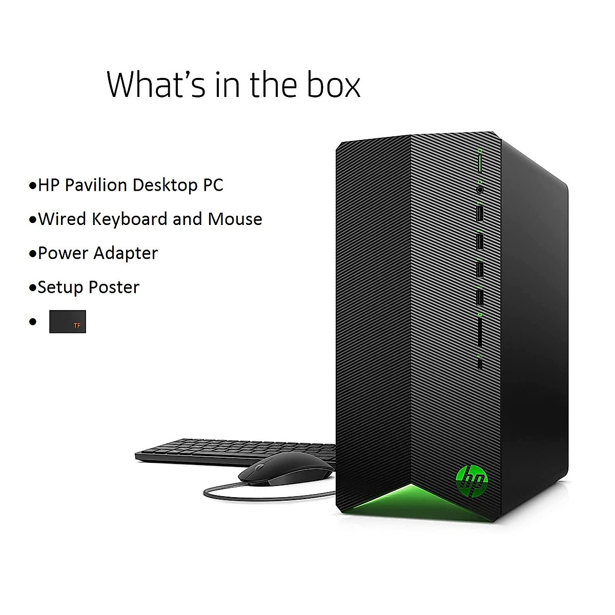 HP Newest Pavilion Premium Gaming Desktop PC: 6-Core AMD Gaming Processor Ryzen 5 5600G(Upto 4.4GHz), 32GB RAM, 1TB SSD+1TB HDD, 4GB AMD Radeon RX5500, WiFi, Bluetooth, HDMI, DP, USB-C, Win10, TF