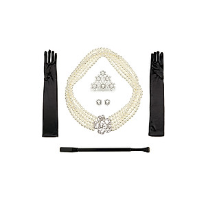 Utopiat Costume Jewelry and Accessory 5 piece Set, Audrey Hepburn inspired (without gift box)