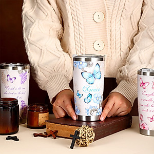 Inbagi Christian Gifts for Women 20 oz Butterfly Stainless Steel Tumblers Religious Birthday Mothers Day Gifts for Mom Sister Grandma Women Employee Coworker appreaction Gifts(4 Pieces)
