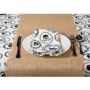DII Halloween Party Tabletop Decor, Reusable & Machine Washable Cotton Fabric, Tablecloth, 70" Round, Spooky Portraits