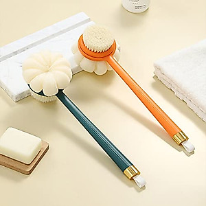 3 Pack Back Scrubber for Shower Long Handle Back Brush Dual-Sided Soft Bristles Shower Scrub Brushes for Body