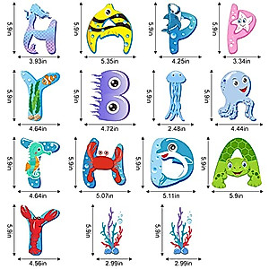 Sea Animal Banner Under the Sea Birthday Decorations, Ocean Themed Marine Creature Birthday Party Supplies for Baby Girl Boy, Sea Theme Happy Birthday Banner Baby Shower Sign Decor