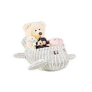 Kouboo Wicker Airplane Kids Storage Basket, White