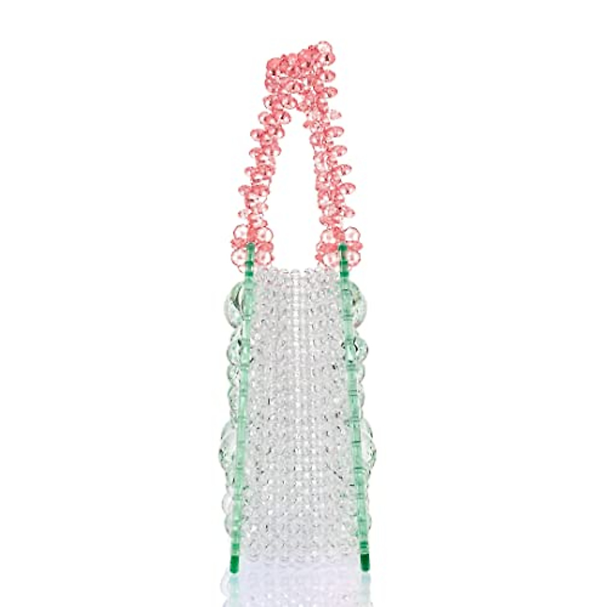 Milanblocks LLC Women Cute Crystal Acrylic Mint Spider Woven Round Beaded Clutch Bag Wedding Purse Bridal Prom Handbag Party Bag