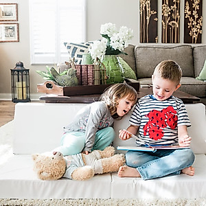 Foamnasium Blocksy Mini, Indoor Foam Playset 3 Piece Soft Toddler and Kids Active Play Couch for Crawling, Climbing, Fort Building and Jumping, Made in The US, Baby Blue