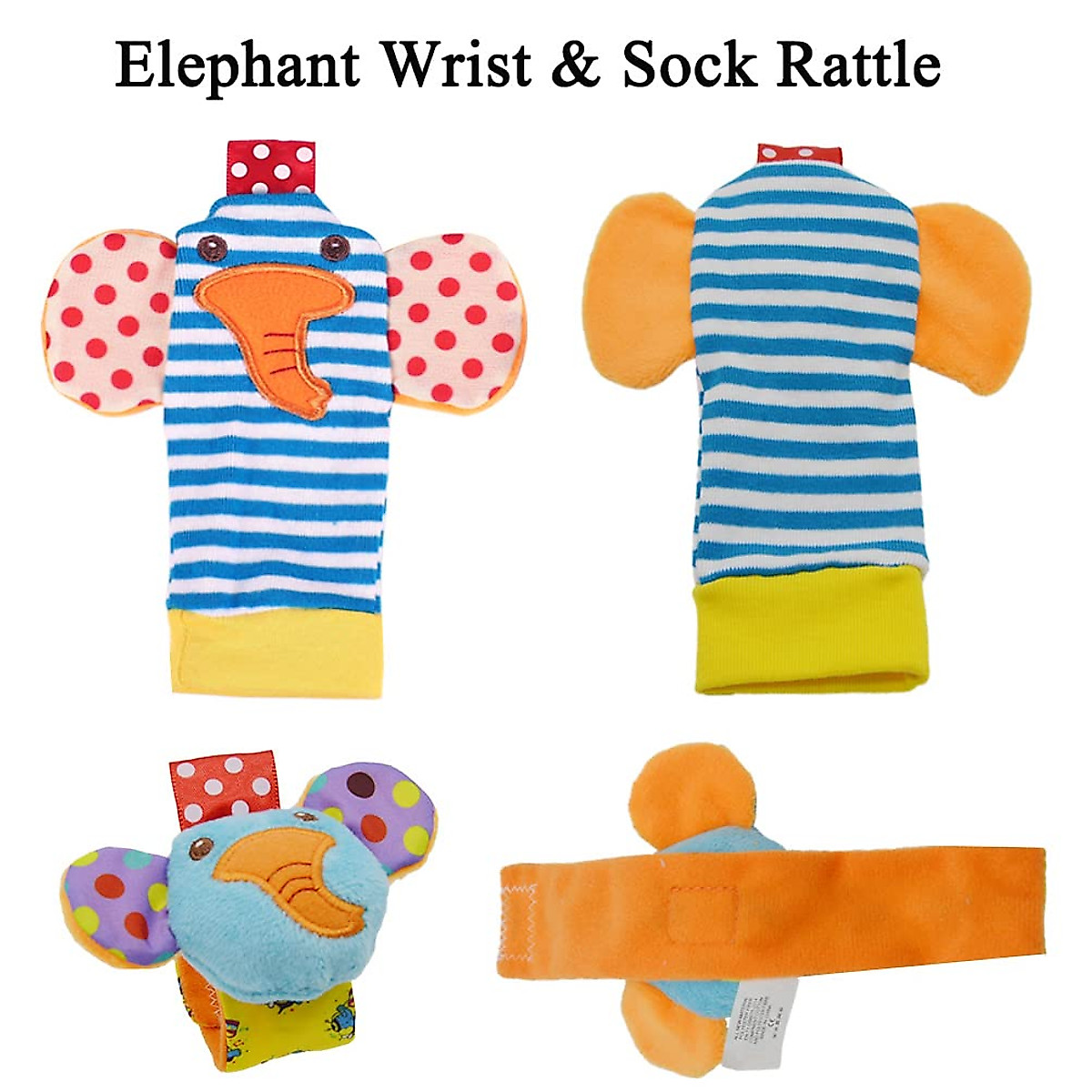 Baby Wrist Rattle Foot Finder Socks Set for Babies 0-3-6-12 Months, Infant Toys for Newborn Boys and Girls 0-6-9-12 Months, Sensory Learning Toy for Shower Gifts