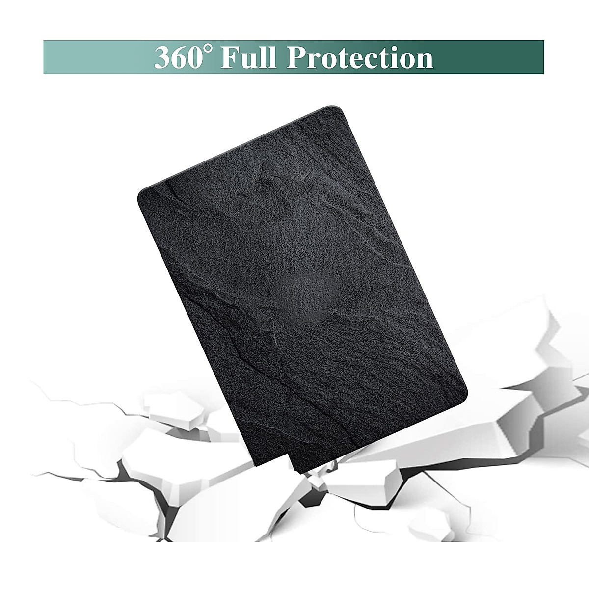 Funut Compatible with MacBook Air 13 inch Case 2021 2020 2019 2018 Release M1 A2337/A2179/A1932, MacBook Air 2020 Case, Plastic Hard Shell Case & Keyboard Cover for Mac Air 13.3 inch, Black Marble