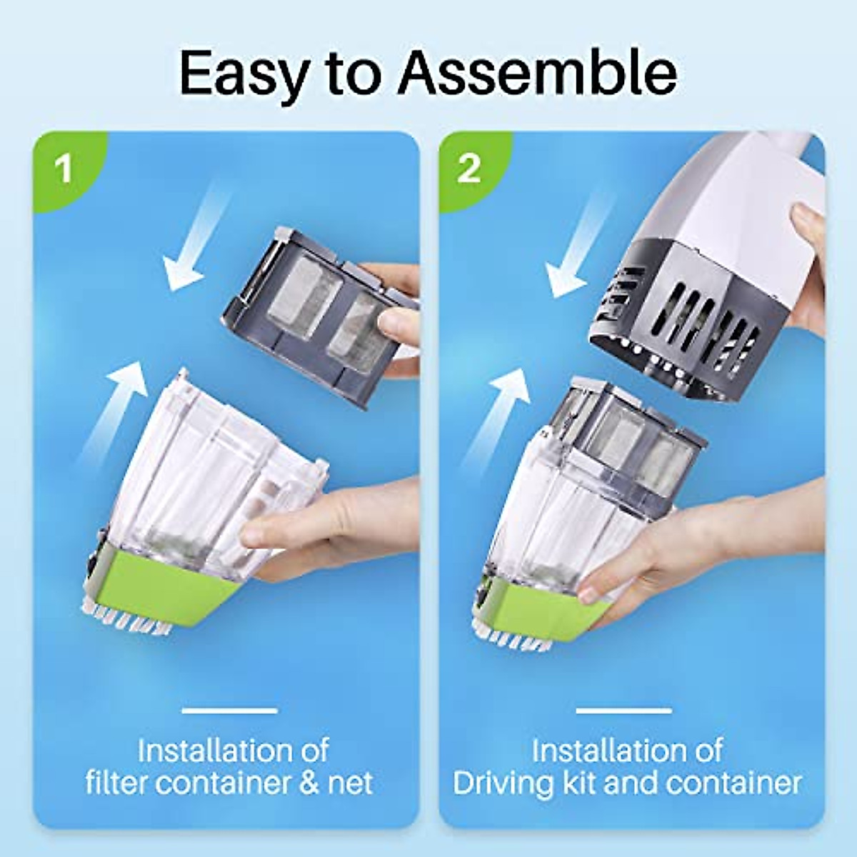 POOLPURE Cordless Rechargeable Pool Vacuum, Handheld Pool Cleaner with Telescoping Shaft, Scrub Brush Head for Above & In-Ground Pools, Inflatable Pools for Leaves, Dirt and Sand & Silt