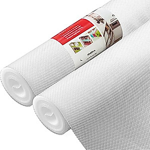 2 Pack Shelf Liner Non Adhesive (12 x 480 Inch), Double Sided Non-Slip, Water Proof , Drawer Liner for Kitchen, Cabinet Liner for Shelves, Refrigerator Liner for Top Freezer Glass Shelf