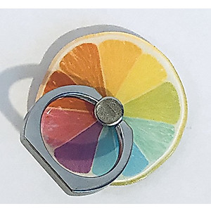 Taoloop Rainbow Colorful Grapefruit Shape Smart Phone Ring 360 Degree Rotate Freely Ring/Kickstand/Safe & Secure Grip for iPhone 6s, 6, 7, 7 Plus, 8, 8 Plus, X, Samsung Galaxy S6, S7, S8, S9, iPad
