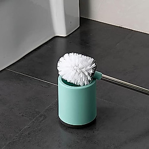 Creative Brush Toilet Brush Stainless Steel Long Handle Toilet Cleaner Brush Round Brush Head Toilet Bowl Brush and Stand