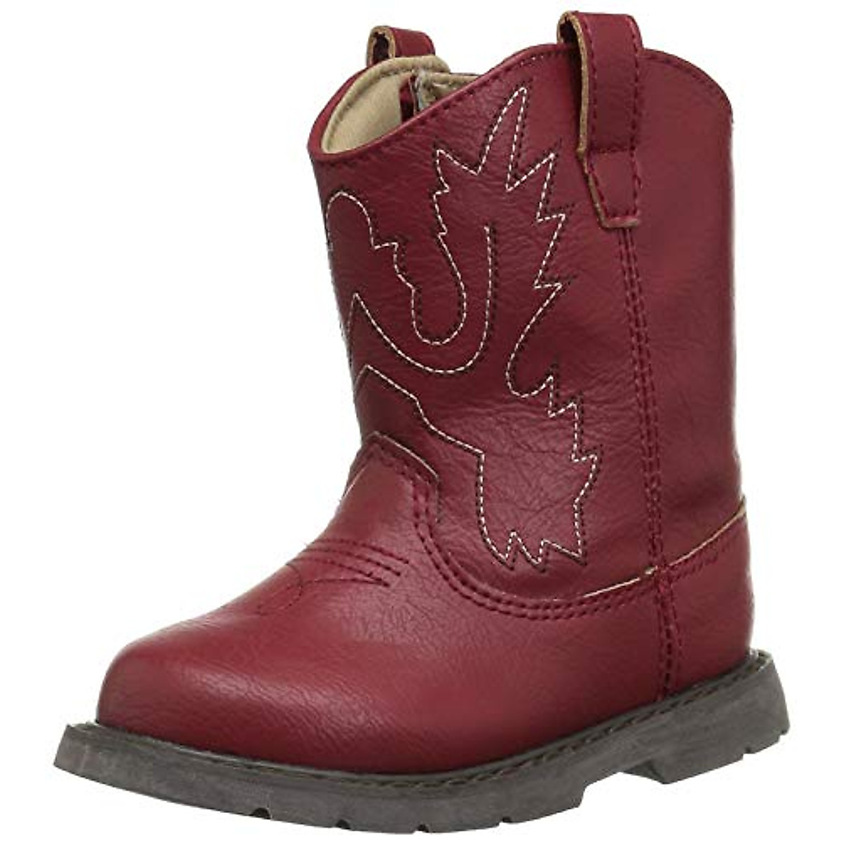 Baby Deer Round Toe Western Boot Red 2