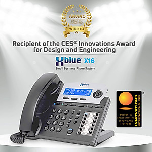 XBLUE X16 Small Business Phone System Bundle with (4) Phones - (6) Outside Line & (16) Phone Capacity - Includes Auto Attendant, Voicemail, Caller ID, Paging & Intercom